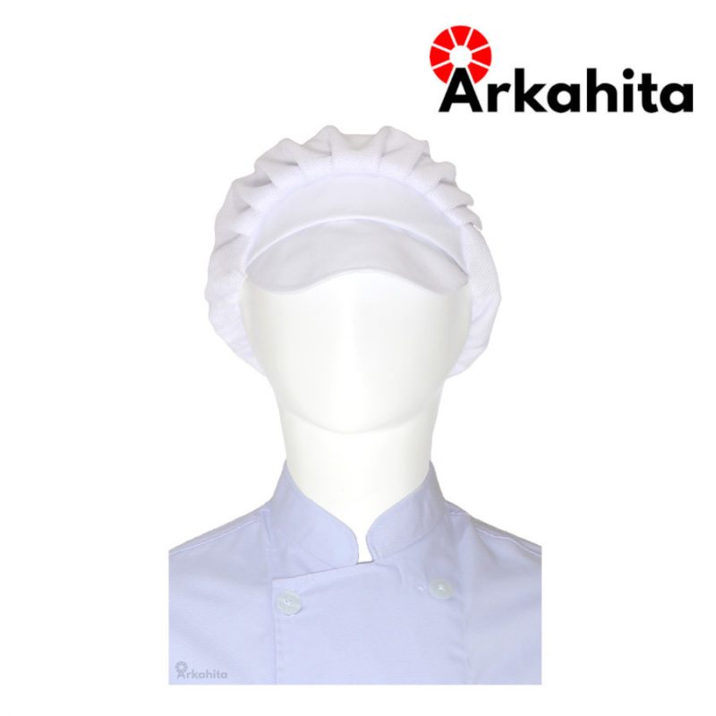 Topi Chef Produksi, Putih – Baju Chef, Baju Koki, Celemek Masak