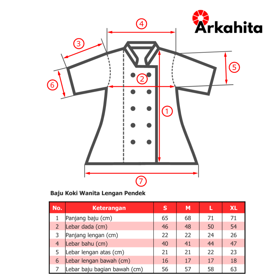 Baju Chef Wanita, Lengan Pendek, Putih, Lis Hitam, CW203 – Baju Chef ...