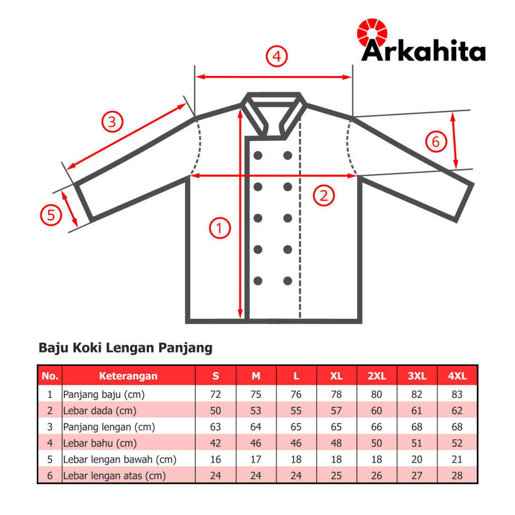 Baju Chef, Lengan Panjang, Putih, Lis Hitam, CL105 – Baju Chef, Baju ...